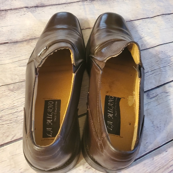 La Milano | Shoes | Vintage Milano Mens Loafers Leather Upper Brown ...